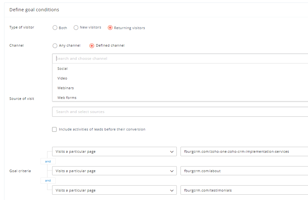 How To Create Zoho Marketing Automation Goals Zoho Marketing Automation Dynamic Content And